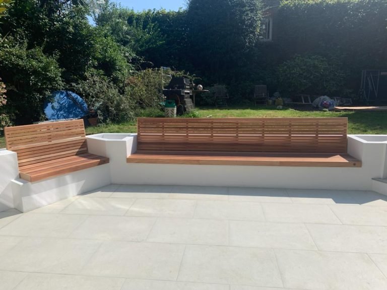Cedar Floating Garden Bench/Seat with Backrest