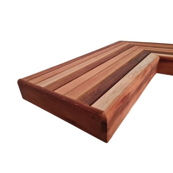 Corner Cedar Floating Garden Bench/Seat (40 x 40mm) Seat Top | J&P ...